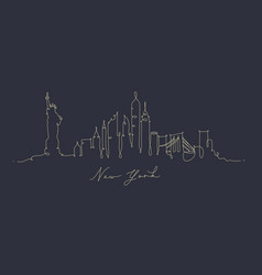 Pen line silhouette barcelona Royalty Free Vector Image