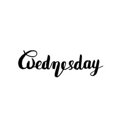 Wednesday lettering typography for calendar or Vector Image