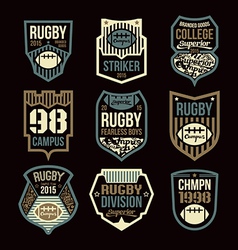 College rugby team emblems Royalty Free Vector Image
