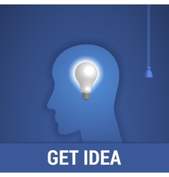 Boy thinking and get bright idea Royalty Free Vector Image