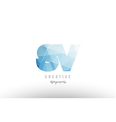 Grey blue alphabet letter sv s v logo 3d design Vector Image