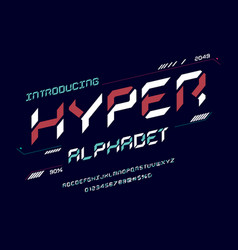 Cyber tech font contour scheme style Royalty Free Vector
