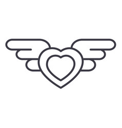 Flying heart with wings a symbol of cupid Vector Image