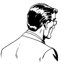 Businessman stands back Royalty Free Vector Image