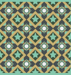 Seamless pattern with geometric ornament round Vector Image