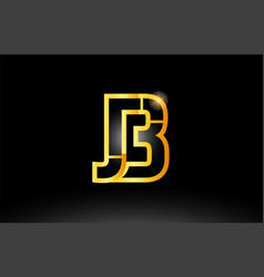 Alphabet letter jc j c gold golden metal metallic Vector Image