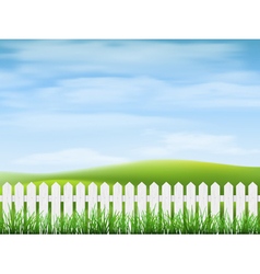 Grass lawn and white brick wall Royalty Free Vector Image