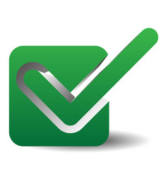 Green check mark over square tick symbol icon Vector Image