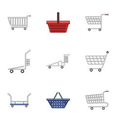 Man with shopping cart icon cartoon style Vector Image