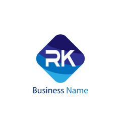 Initial letter rk logo template design Royalty Free Vector