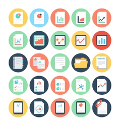 Reports and analytics colored icons 2 Royalty Free Vector