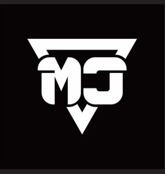 Mc logo monogram with hexagon shape and outline Vector Image