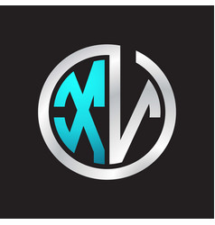Xv logo monogram with crown up down side design Vector Image