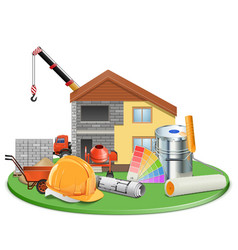 Construction board with concrete mixer Royalty Free Vector