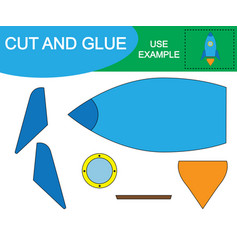 Cut and glue image military tank educational Vector Image