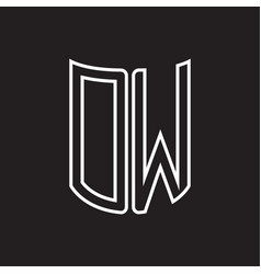 Dw logo monogram with piece circle ribbon style Vector Image