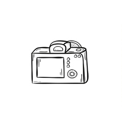 Sketch of a photo camera drawn by hand Royalty Free Vector
