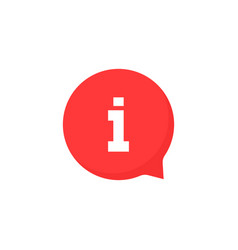 Simple red information icon bubble Royalty Free Vector Image