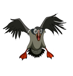 Cartoon angry bird crow smiling Royalty Free Vector Image