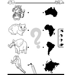 Educational african animals color book page Vector Image