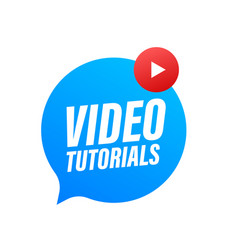Video tutorial icon isolated on white background Vector Image