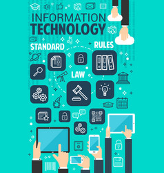 Technologies data streams digital poster Vector Image
