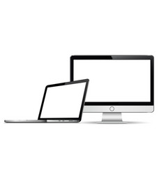 Computer display with blank white screen Vector Image