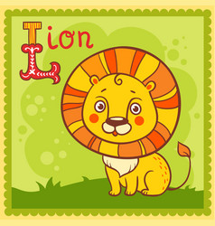 Alphabet letter l and lion Royalty Free Vector Image