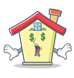 Money eye house character cartoon style Royalty Free Vector