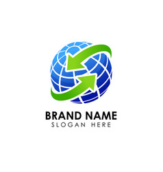 Green world logo design Royalty Free Vector Image