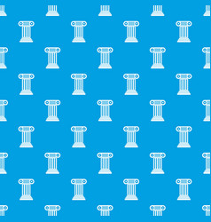 Roman column pattern seamless blue Royalty Free Vector Image
