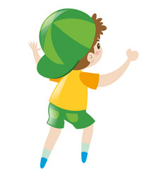 Woman in yellow shirt and blue skirt Royalty Free Vector