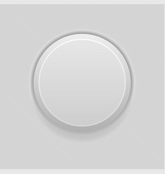 Gray round push button plastic 3d interface Vector Image