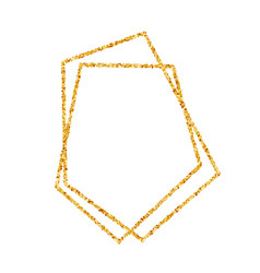 Gold geometric glitter polygon frame Royalty Free Vector
