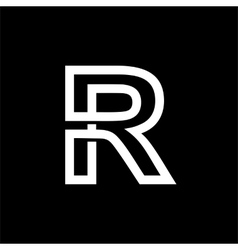 Capital letter r monogram logo emblem Royalty Free Vector