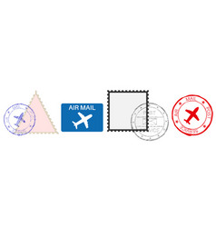 Postal stamp with anchor and blue round postmark Vector Image