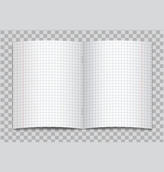 Opened realistic squared school copybook Vector Image
