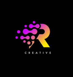 Creative letter r logo with purple gradient Vector Image
