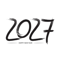 2027 text logo hand sketched numbers new year Vector Image