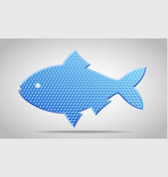 Blue reflective fish sign Royalty Free Vector Image