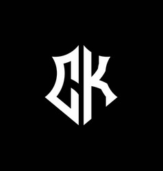 Ck monogram logo with abstract line Royalty Free Vector