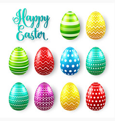 Easter eggs colored set spring holidays in april Vector Image