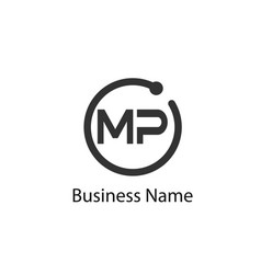 Initial letter mp logo template design Royalty Free Vector
