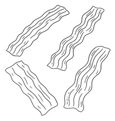 Set bacon Royalty Free Vector Image - VectorStock