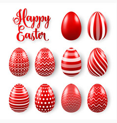 Easter eggs colored set spring holidays in april Vector Image