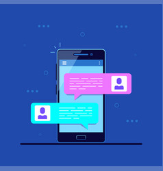 Mobile message flat concept Royalty Free Vector Image