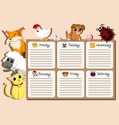 School timetable color pencil drawing lines Vector Image