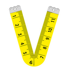 Letter v ruler icon cartoon style Royalty Free Vector Image