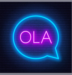 Neon sign word cool in frame on dark background Vector Image