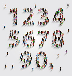 Large group of people in number 0 zero form Vector Image